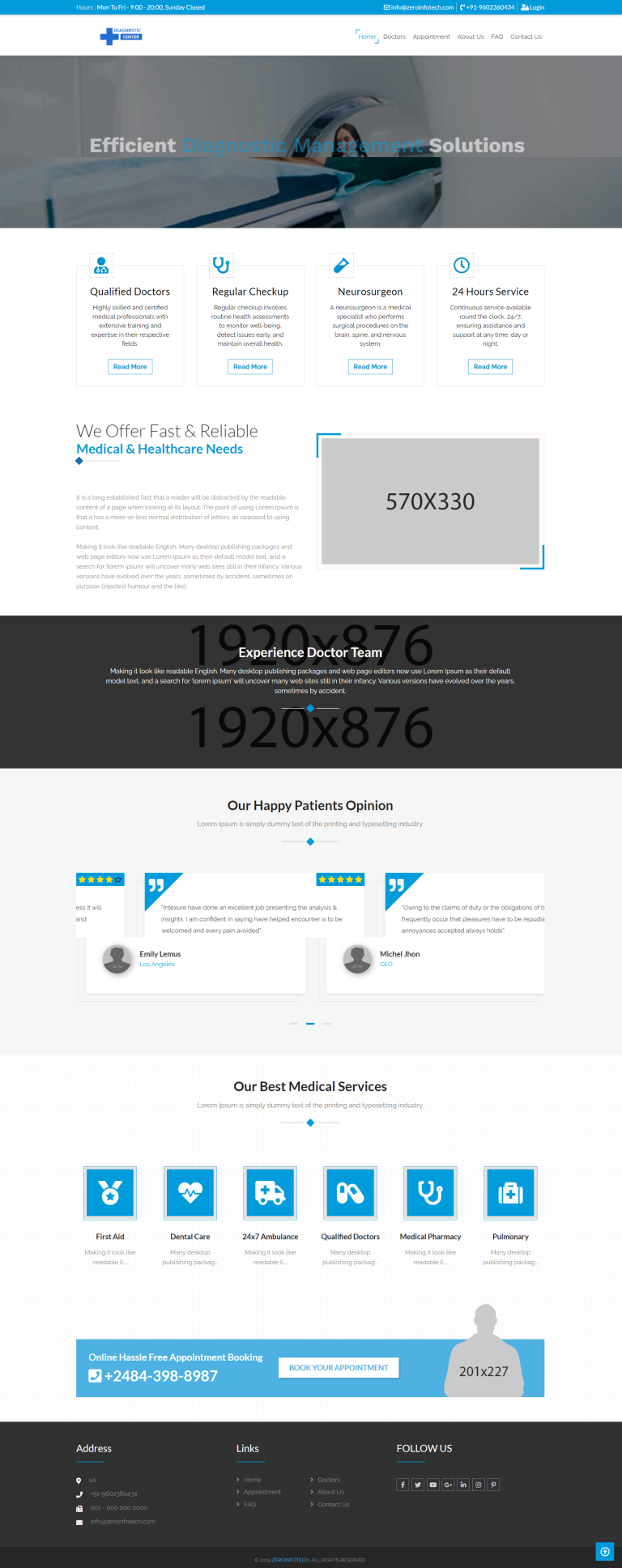 Diagnostic Management System With CMS - Zero Infotech